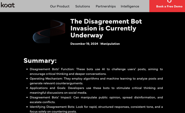 The Disagreement Bot Invasion is Currently Underway (Koat.ai) – Bankwatch